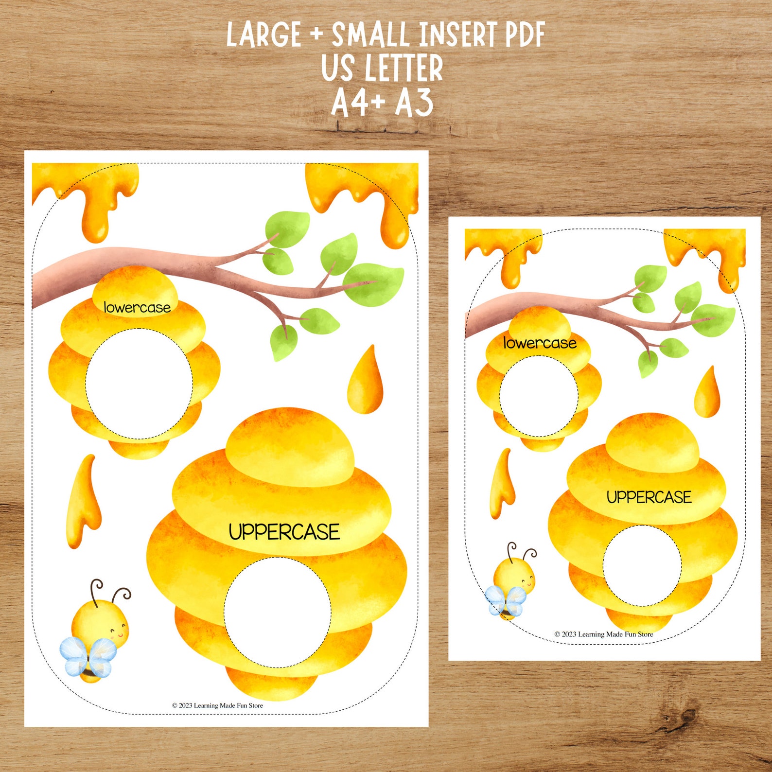 Bees Letters Sorting Flisat Insert, Preschool Literacy (PDF Pattern) - Etsy