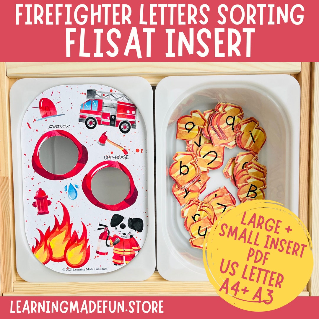 Firefighters Sorting Letters Printable Flisat Insert, Trofast Insert ...