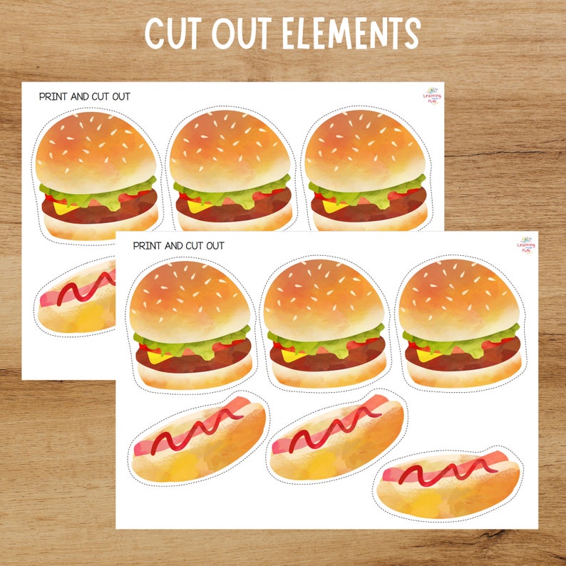 4th of July Grill Counting Flisat Insert, Preschool Printable (PDF) - Etsy