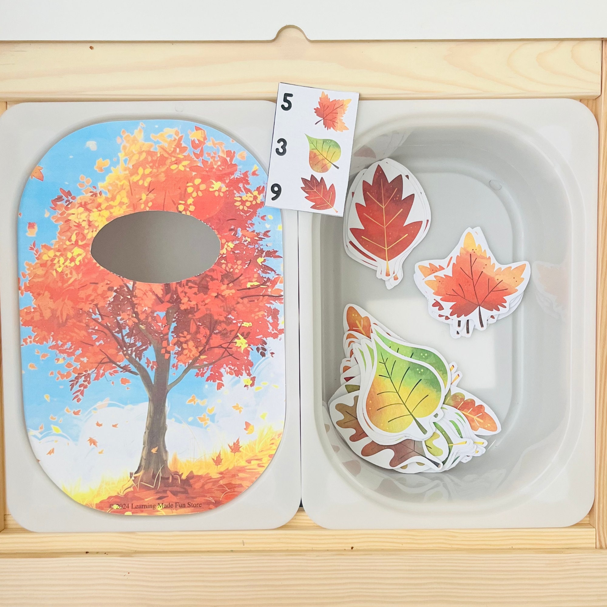 Fall Leaves Counting Flisat Insert, Preschool Printable (digital ...