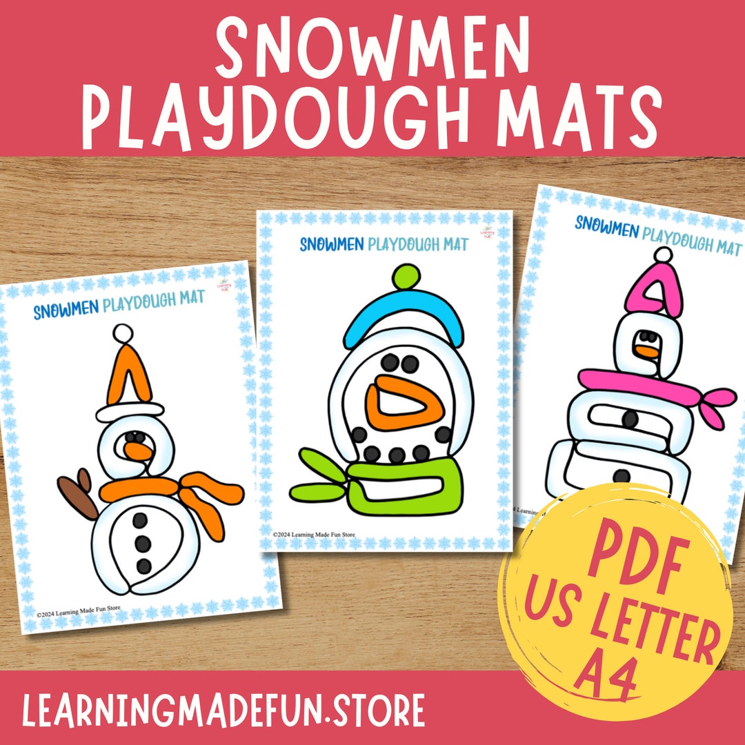 Snowmen Play Dough Mats: Winter Toddler Activities (printable) - Etsy