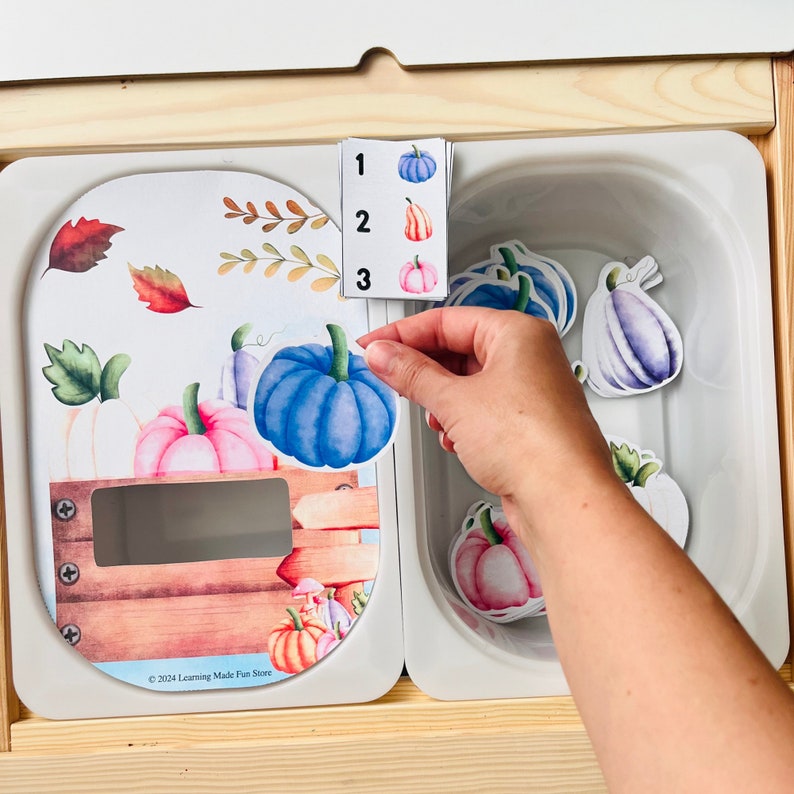 Pumpkins Counting Flisat Insert: Preschool Fall Sensory Play (digital ...