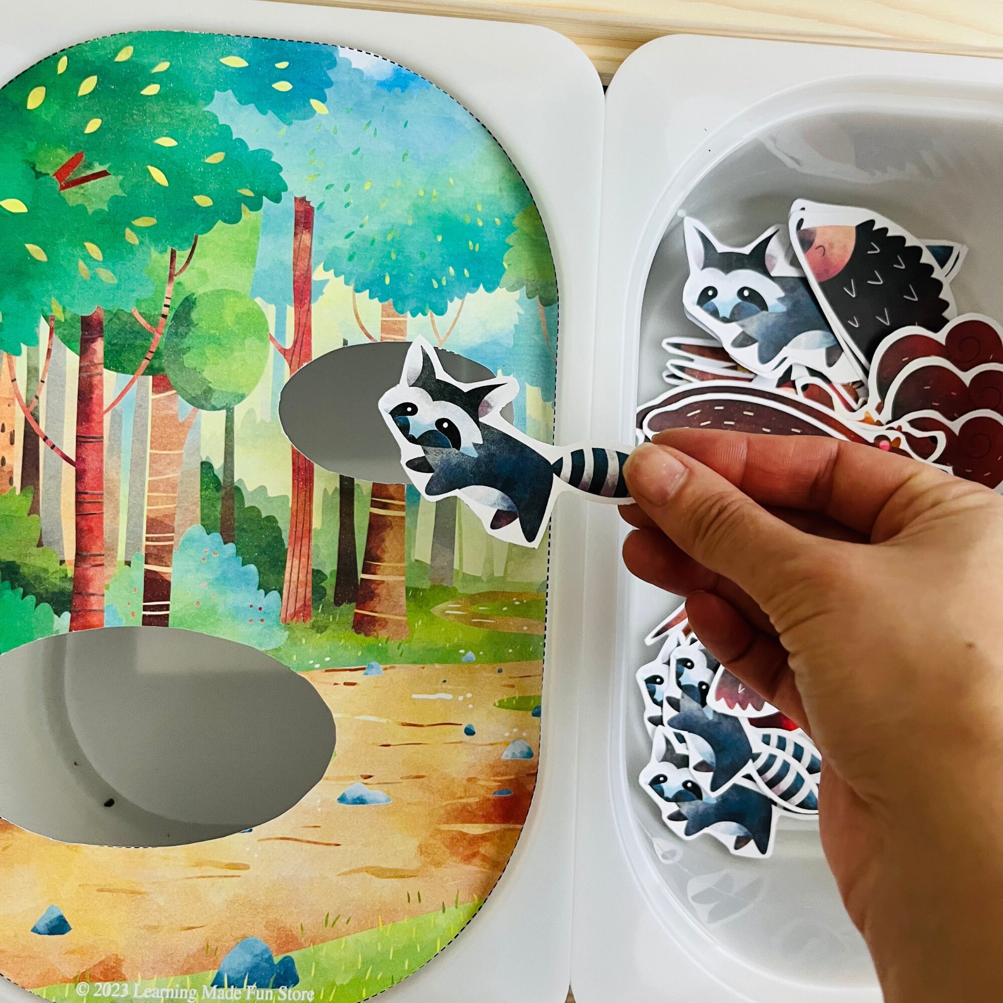 Forest Animals Size Sort Flisat Insert, Preschool Learning (digital ...