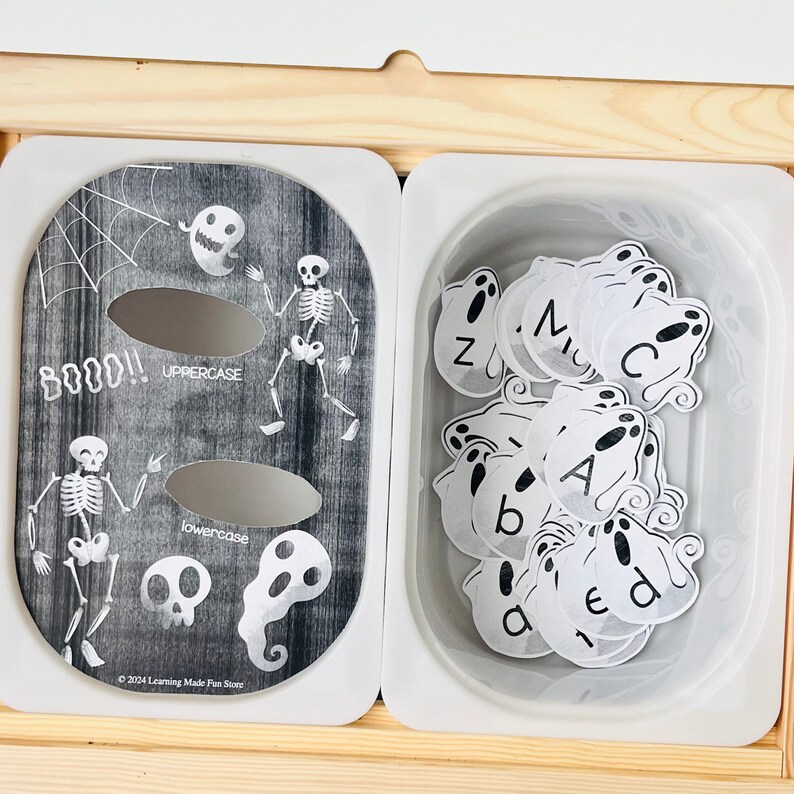 Ghost Letter Sorting Flisat Insert: Halloween Preschool Printable ...