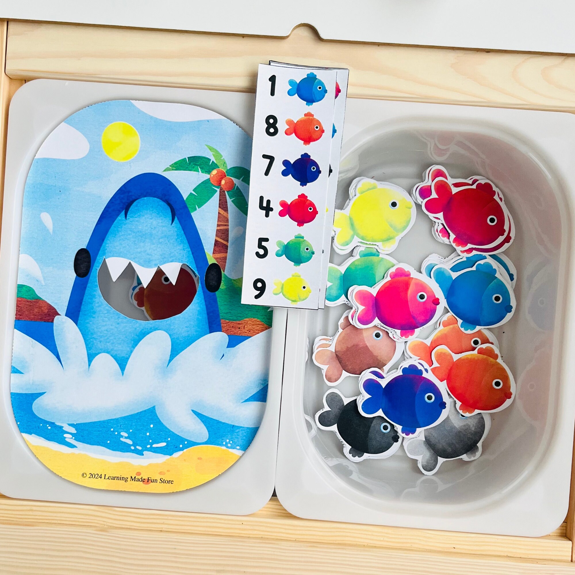 Feed Shark Count by Color Flisat Insert, Preschool Learning (digital ...