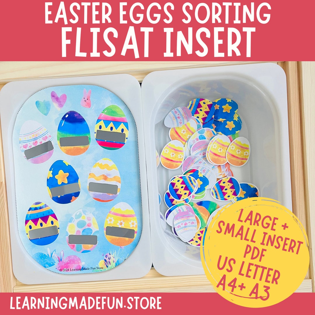 Easter Eggs Pattern Sorting, Printable Flisat Insert, Trofast Insert ...