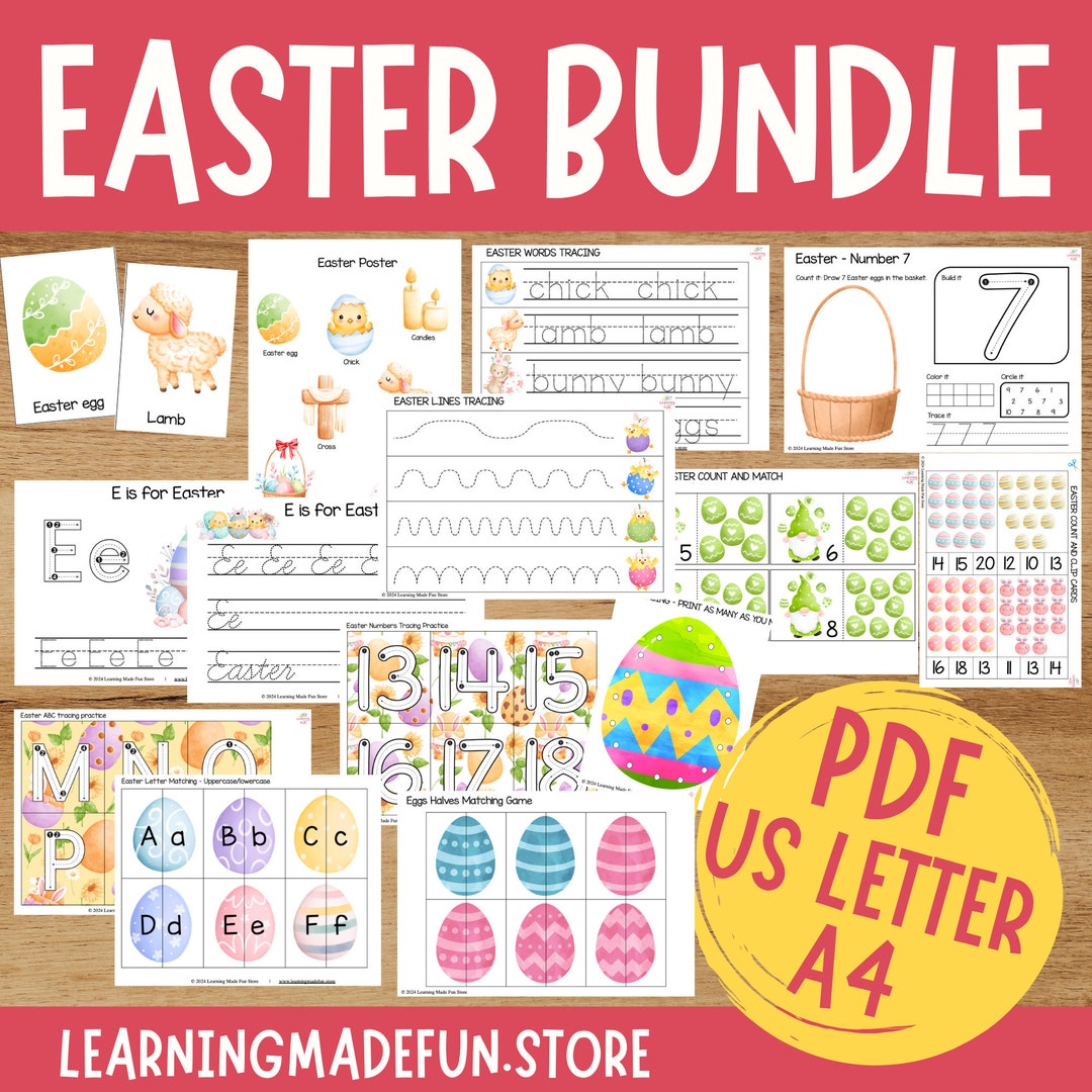 Easter Bundle, Preschool Printable, Easter Printables, Math Literacy ...