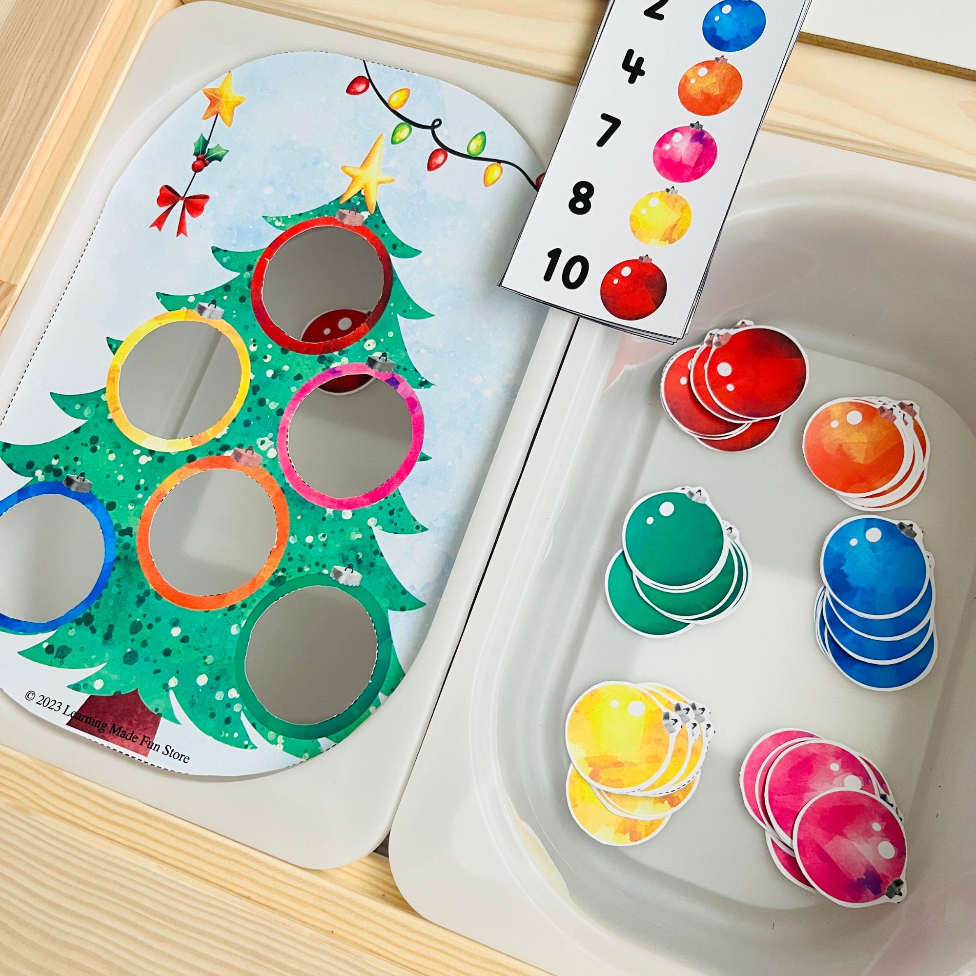 Christmas Tree Color Sorting Flisat Insert (digital Download) - Etsy