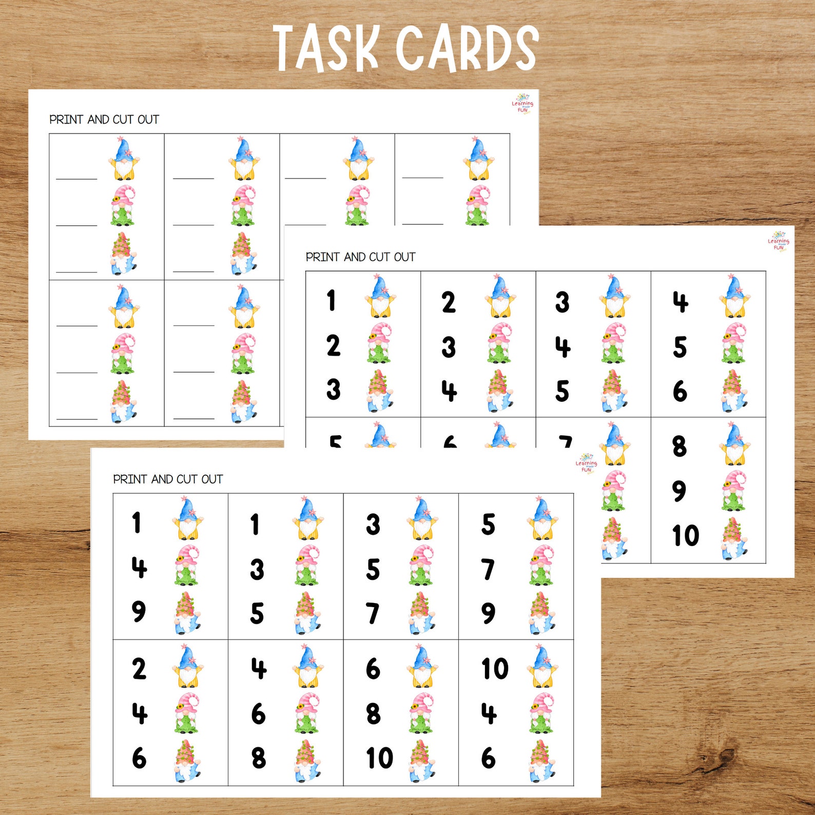 Spring Gnomes Counting, Printable Flisat Insert, Trofast Insert ...