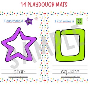 2D Shapes Play Dough Mats, Printable Play Doh Toddler Activities ...