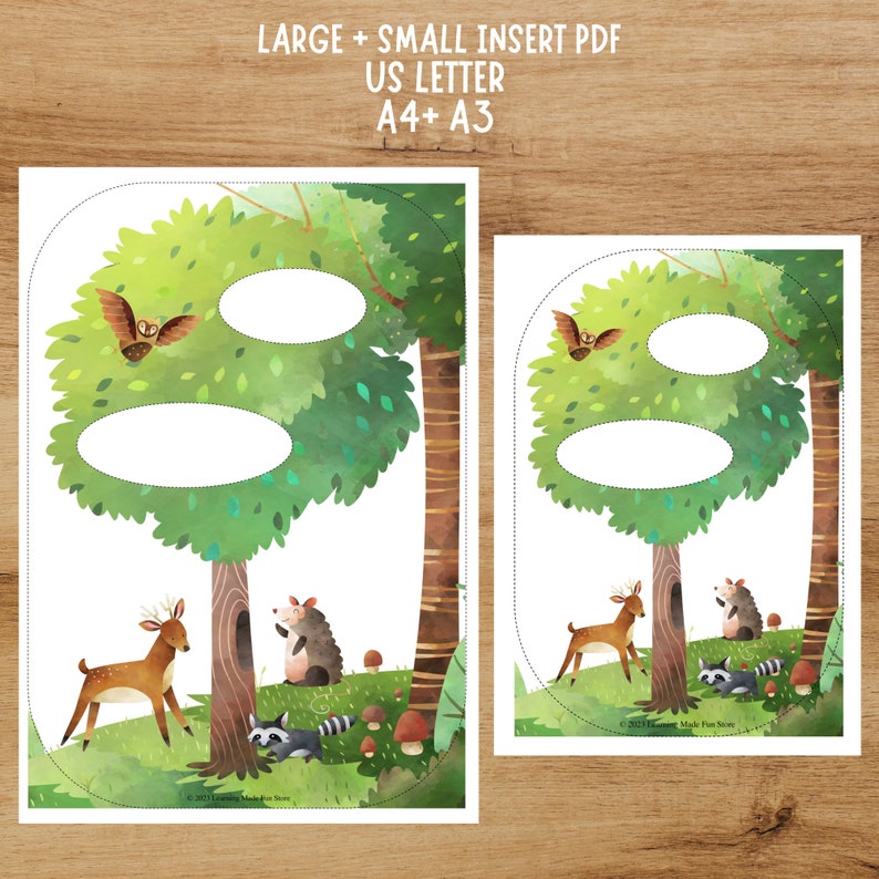 Squirrels Count and Sort Flisat Insert, Preschool Printable (digital ...