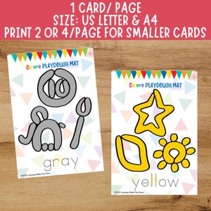 Colors Play Dough Mats Printable Play Doh Activity Fine Motor Skills ...