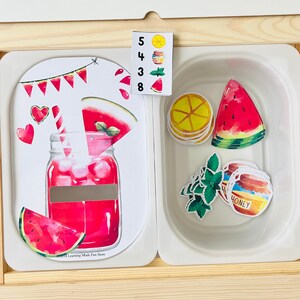 Make a Watermelon Lemonade Flisat Insert, Counting Activity, Printable ...