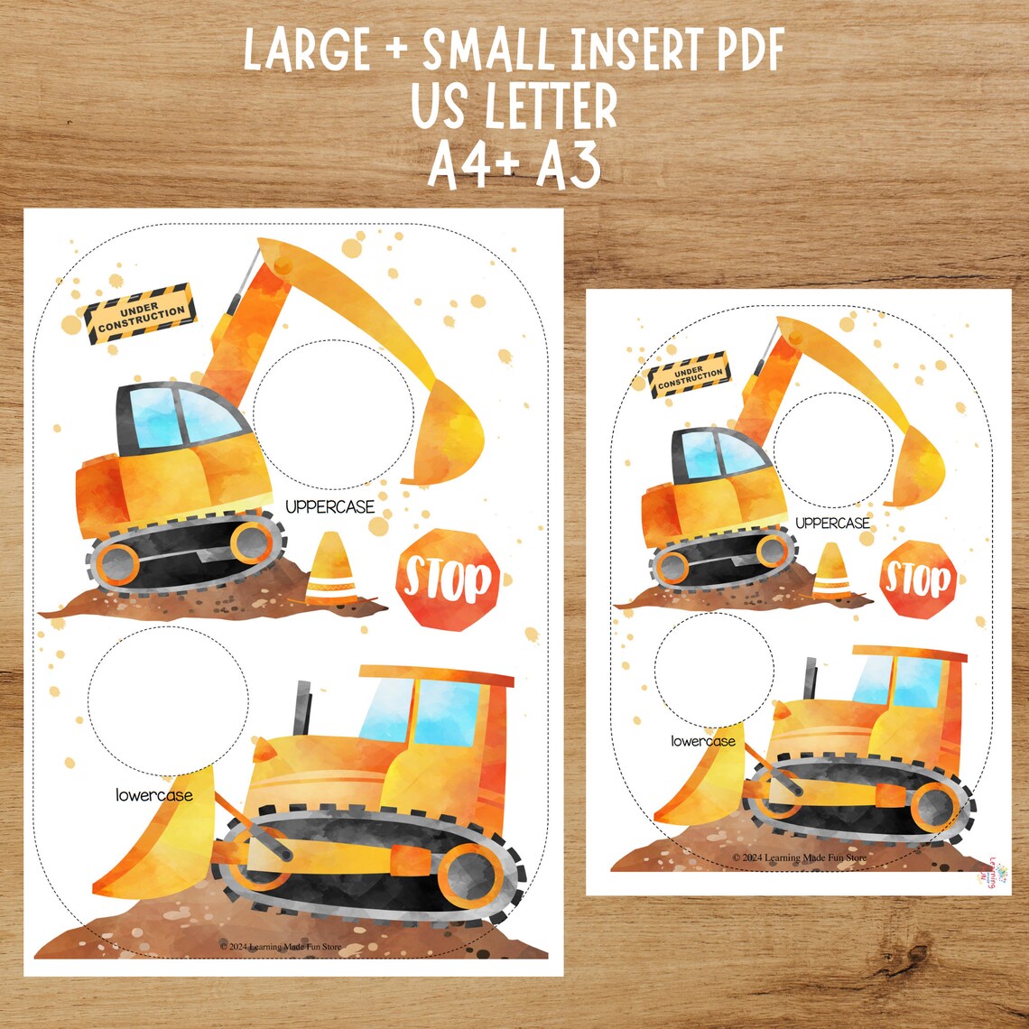 Construction Vehicles Letter Sorting Flisat Insert (printable) - Etsy