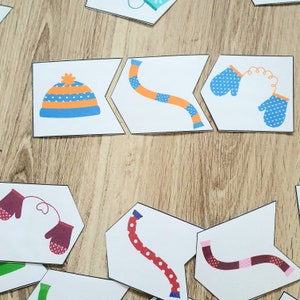 Winter Matching Game for Toddlers: Hat, Mittens, Scarf (PDF Pattern) - Etsy