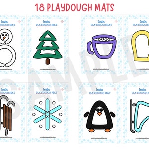 Winter Play Dough Mats, Printable Play Doh Toddler Activities, Winter ...