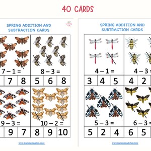 Spring Math Activities, Montessori Flashcards, Addition Activity ...