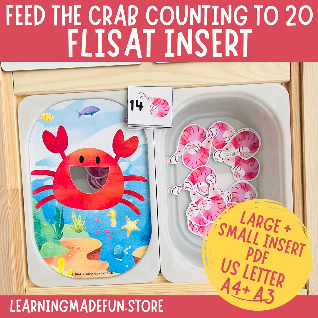 Feed the Crab Counting, Printable Flisat Insert, Trofast Insert ...