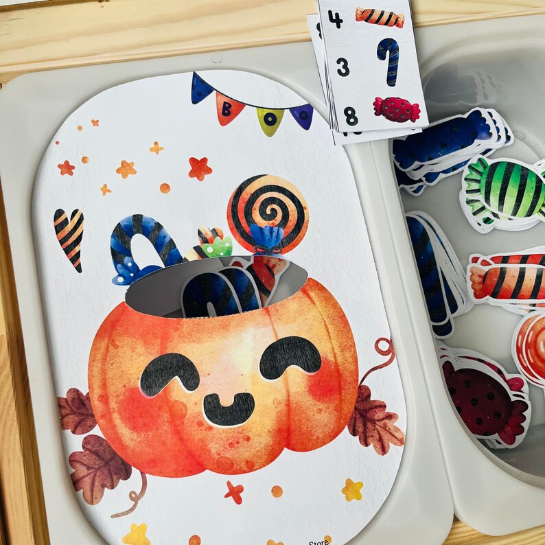 Trick or Treat Candy Counting, Printable Flisat Insert, Trofast Insert ...