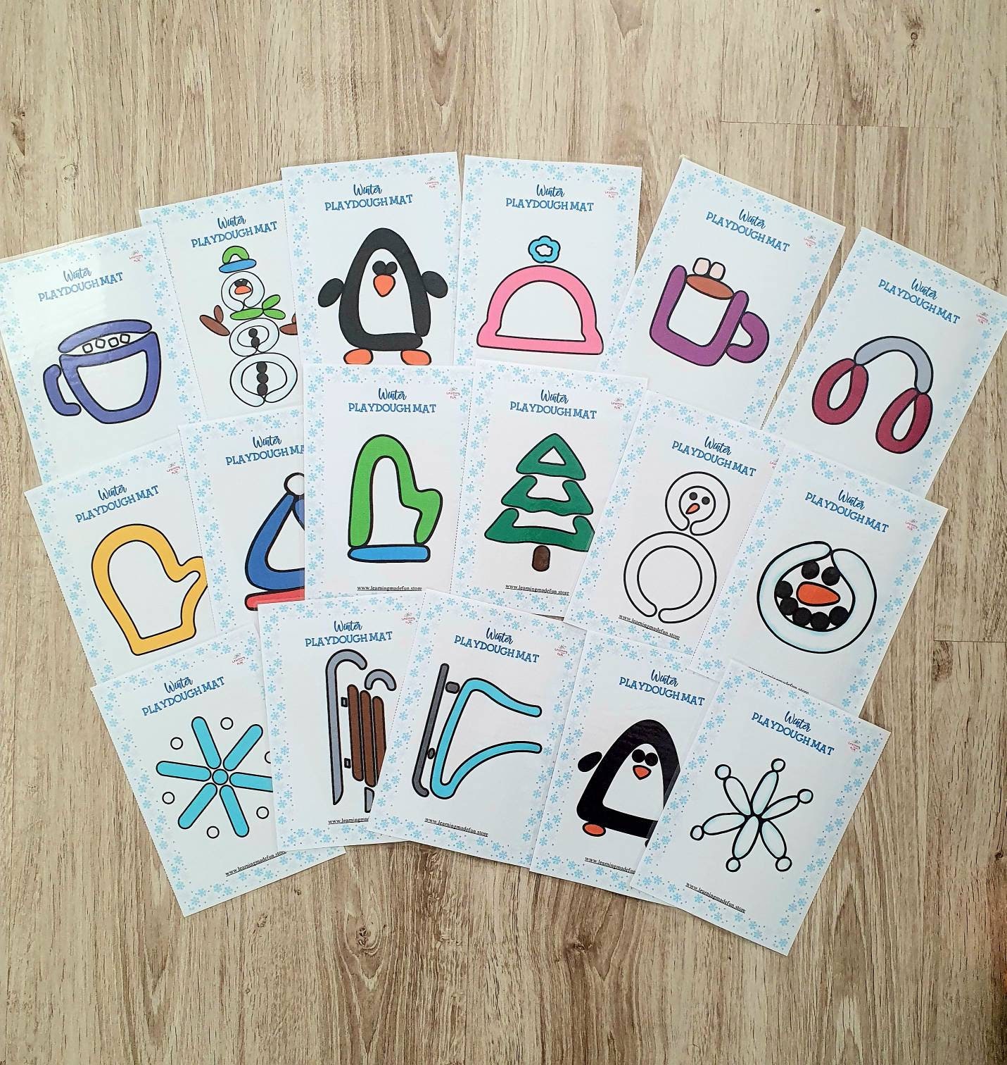 Winter Play Dough Mats Printable Play Doh Toddler Activities - Etsy