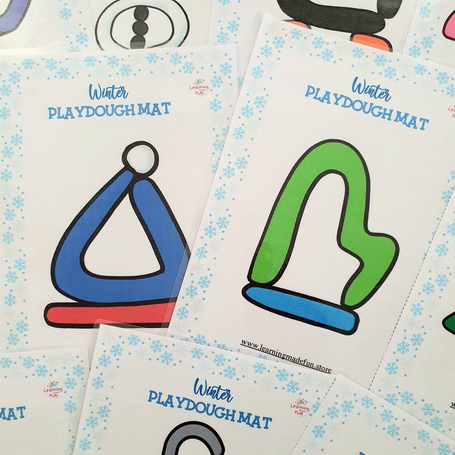 Winter Play Dough Mats Printable Play Doh Toddler Activities - Etsy