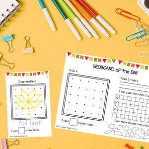 Fall Geoboard Task Cards, Autumn Unit Activity Mats, Preschool Centers ...