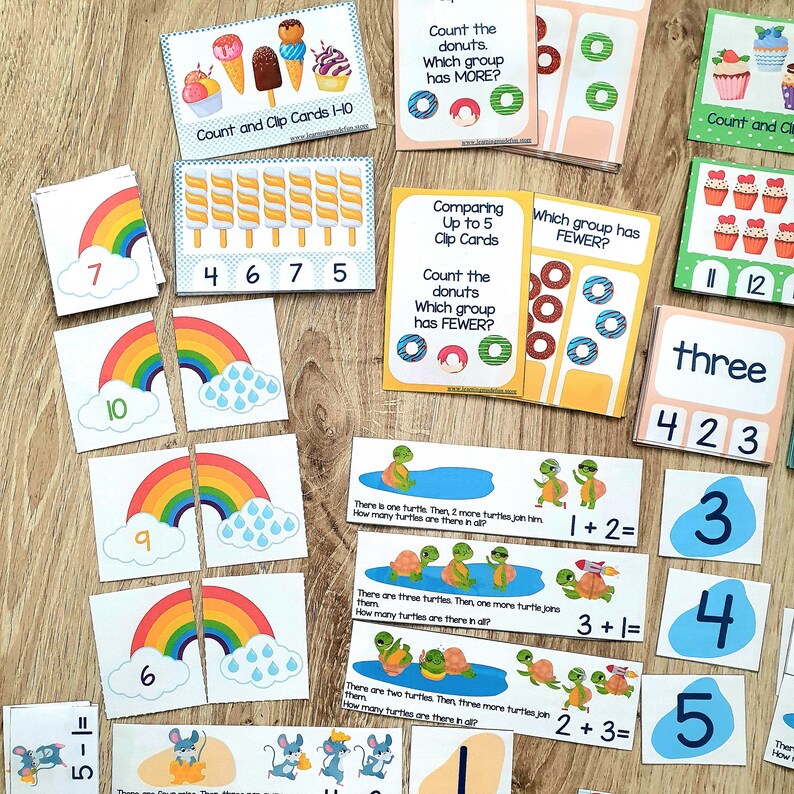 Pre-k Math Learning Bundle: 90 Pages, Preschool Curriculum (PDF ...