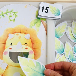 Feed the Dino Flisat Insert, Dinosaur Counting Activity, Printable ...