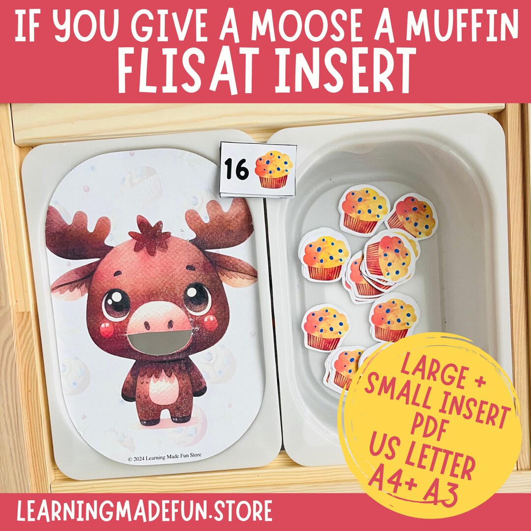 If You Give a Moose a Muffin Counting, Printable Flisat Insert, Trofast ...