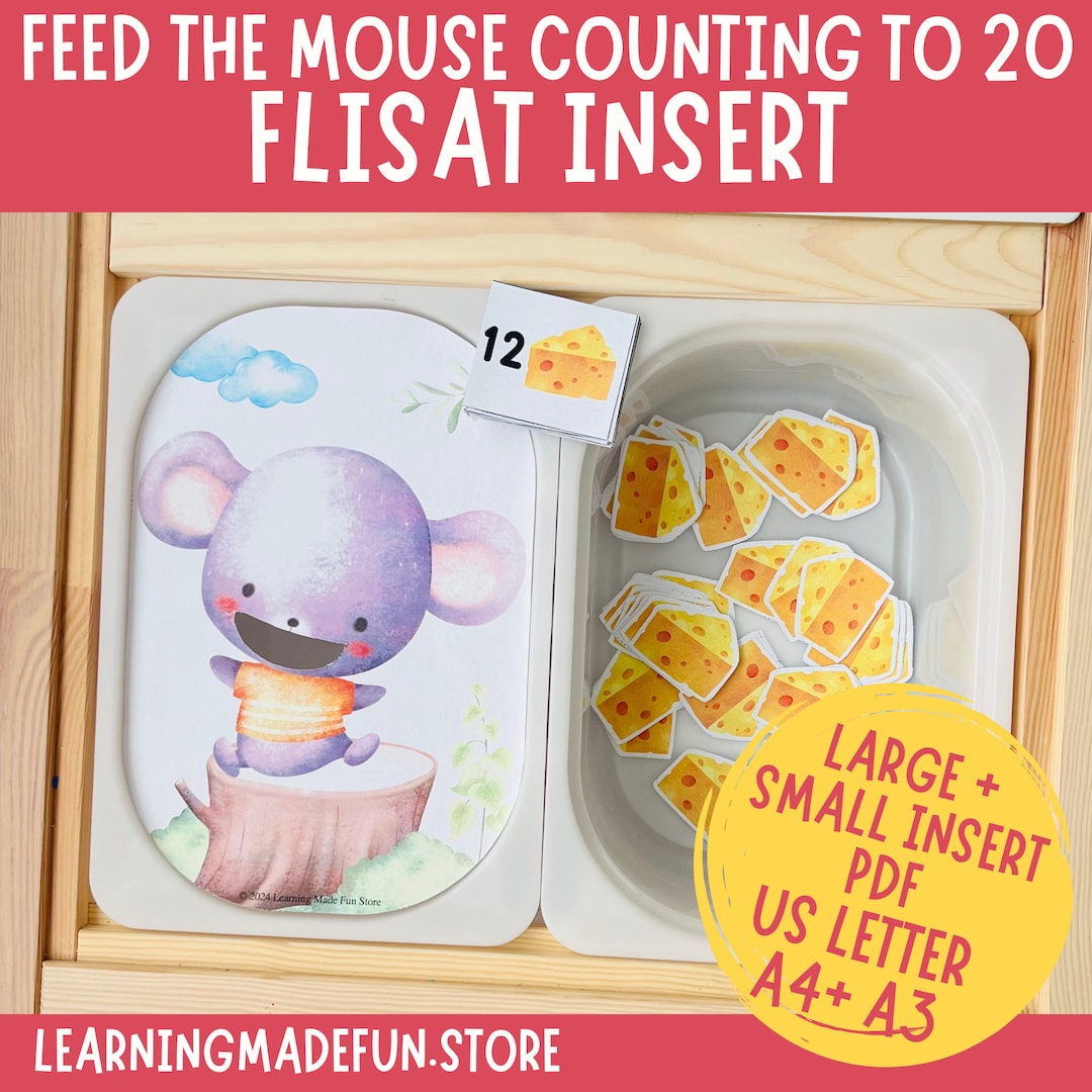 Feed the Mouse Counting Flisat Insert: Preschool Pretend Play ...