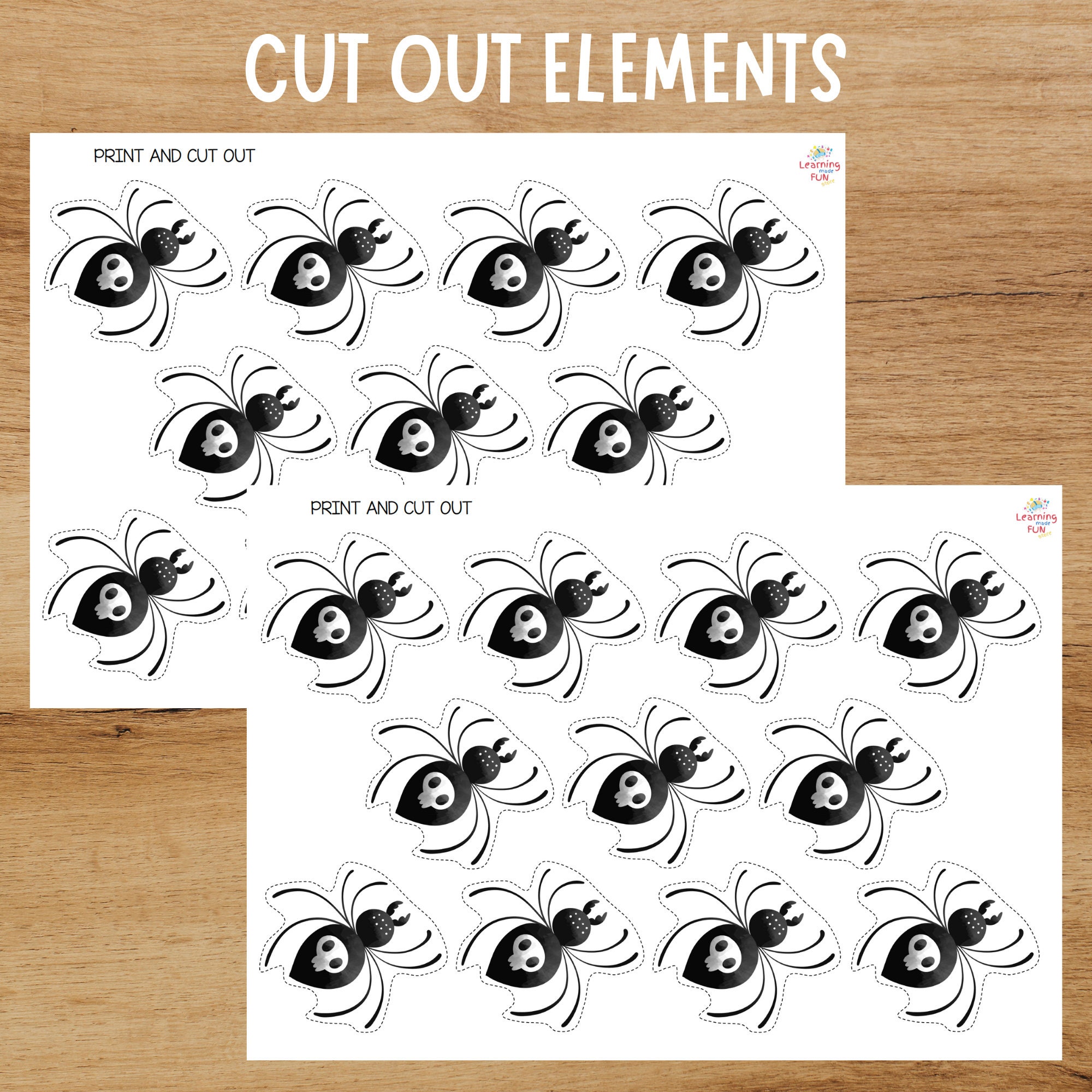 Spiders Counting to 20 Printable Flisat Insert, Trofast Insert ...