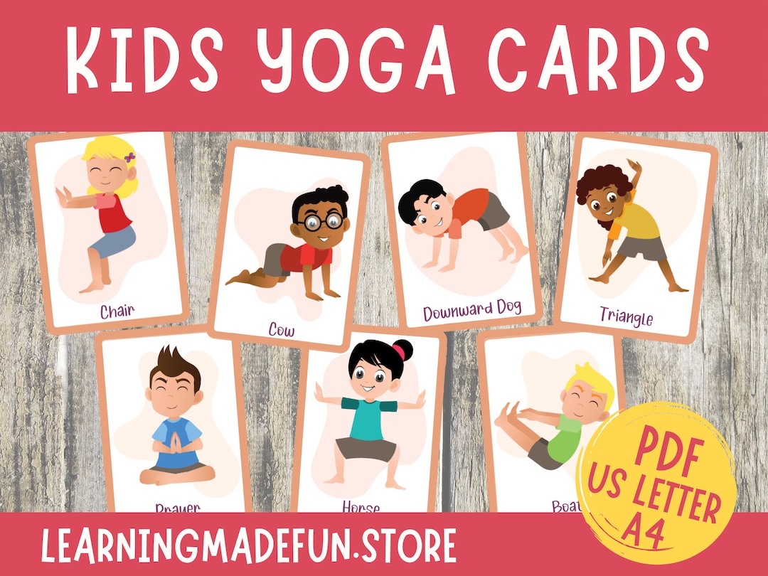 Kids Yoga Cards, Children’s Yoga Pose, Brain Breaks Flash Cards ...