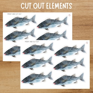 Raccoon Fishing Counting to 20, Printable Flisat Insert, Trofast Insert ...