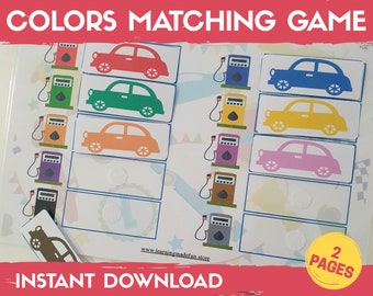 Color Matching Wheel Homeschool Preschool Kindergarten - Etsy