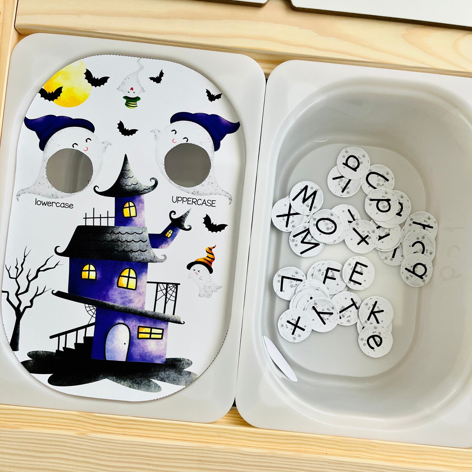 Halloween Letter Sorting Flisat Insert, Spooky Preschool Printable (PDF ...