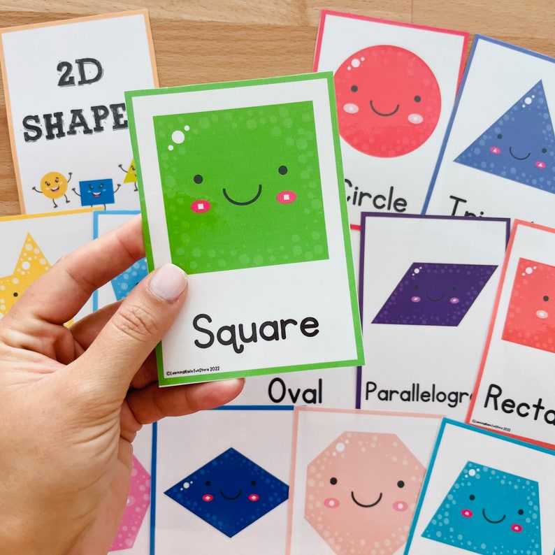 EDITABLE Shapes Flashcards Shapes for Preschool 2D Shapes - Etsy Australia
