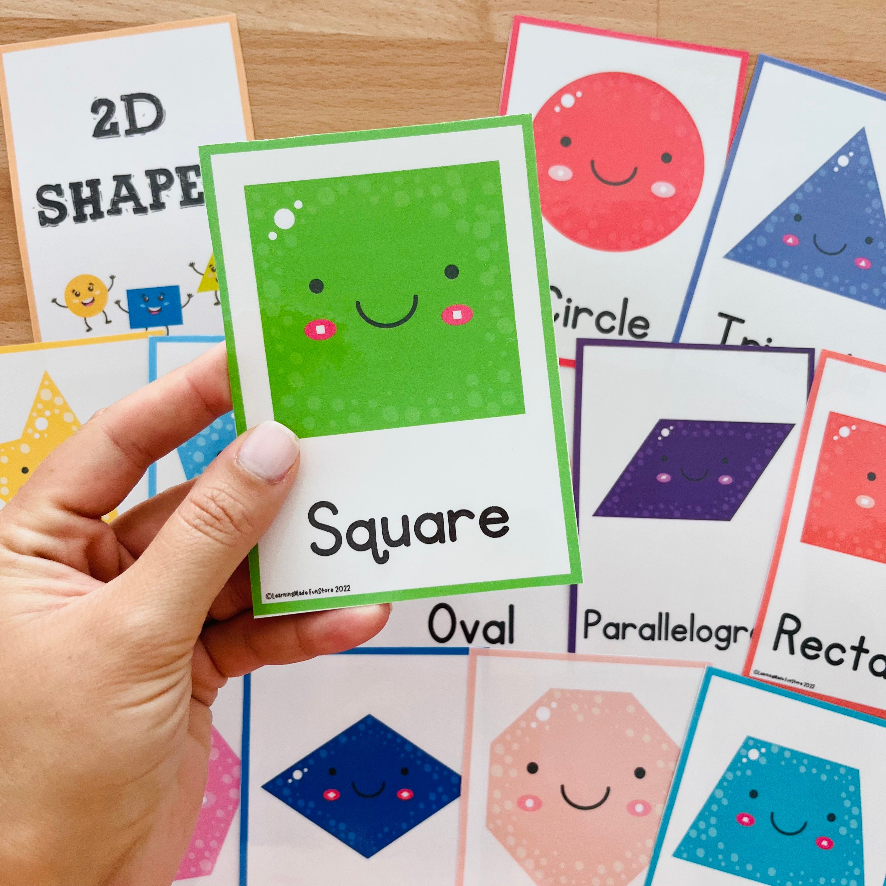 EDITABLE Shapes Flashcards Shapes for Preschool 2D Shapes - Etsy Australia