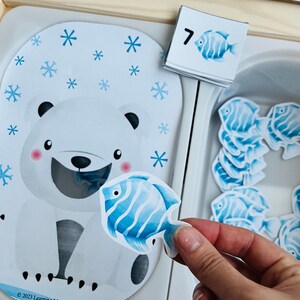 Feed Polar Bear Counting to 20, Printable Flisat Insert, Trofast Insert ...