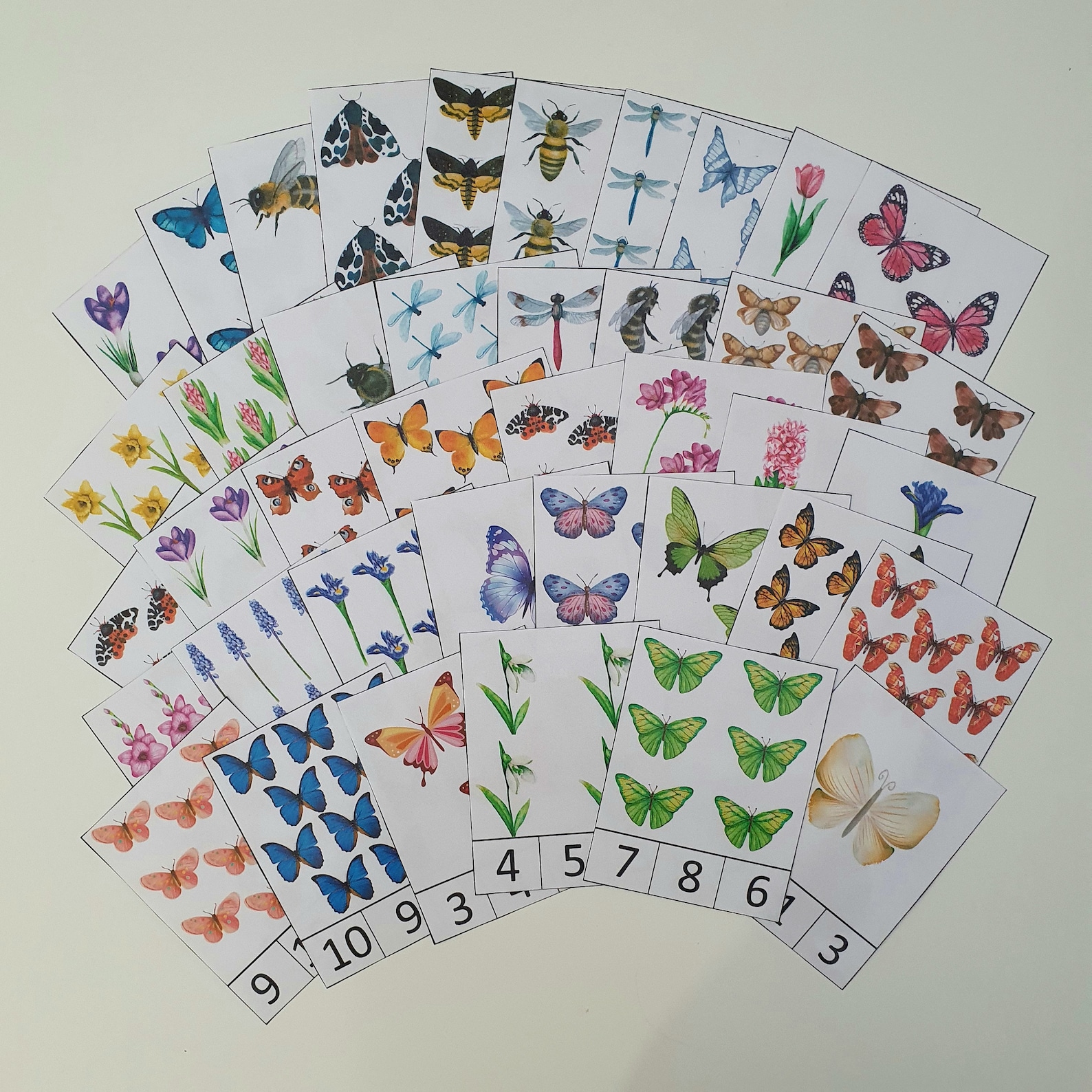 Montessori Spring Count Clip Cards: Numbers 1-10 (printable) - Etsy