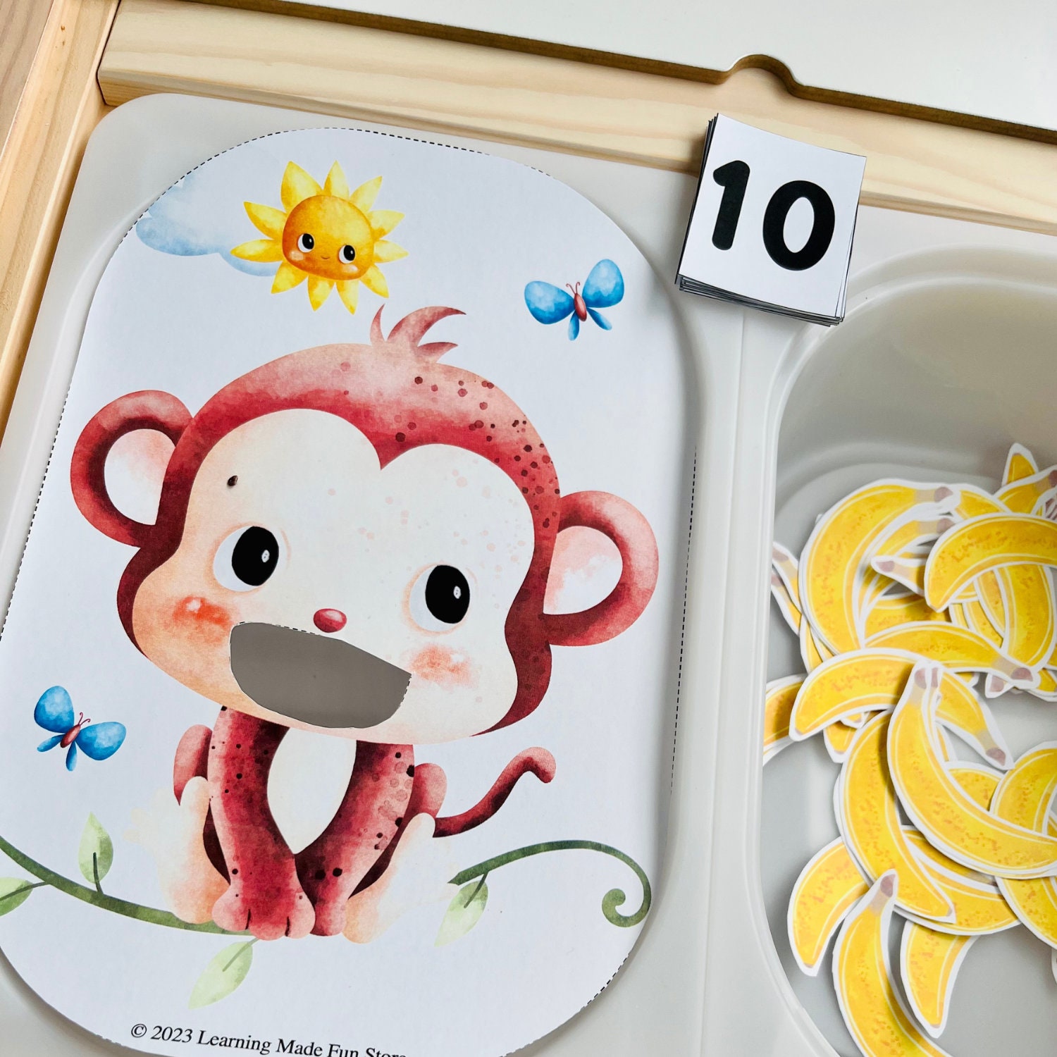 Feed the Monkey Counting, Printable Flisat Insert, Trofast Insert ...