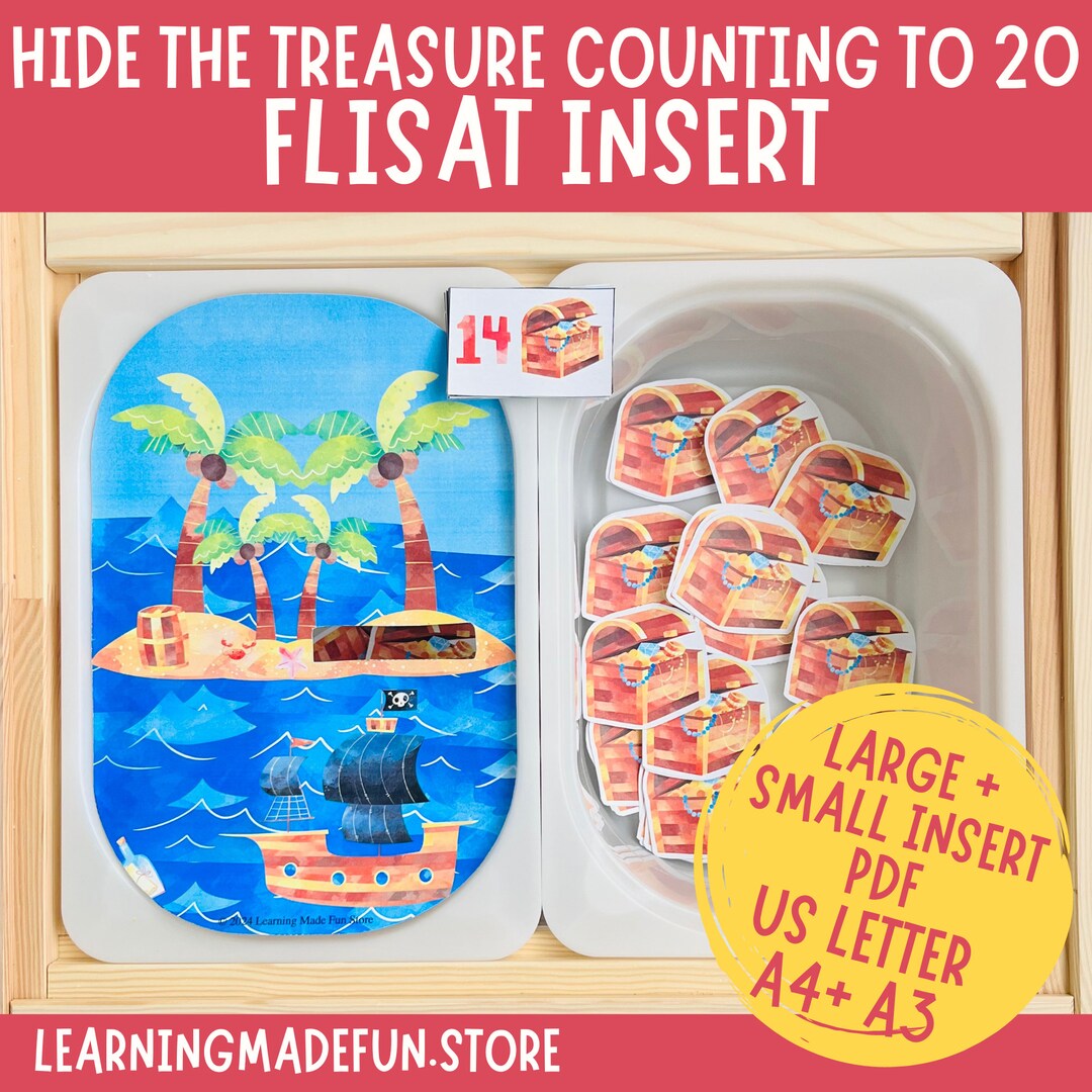 Pirates Treasure Chest Counting, Printable Flisat Insert, Trofast ...