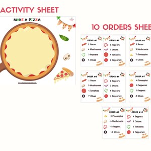 Pizza Counting Preschool Worksheets Printable, Pretend Dramatic Play ...