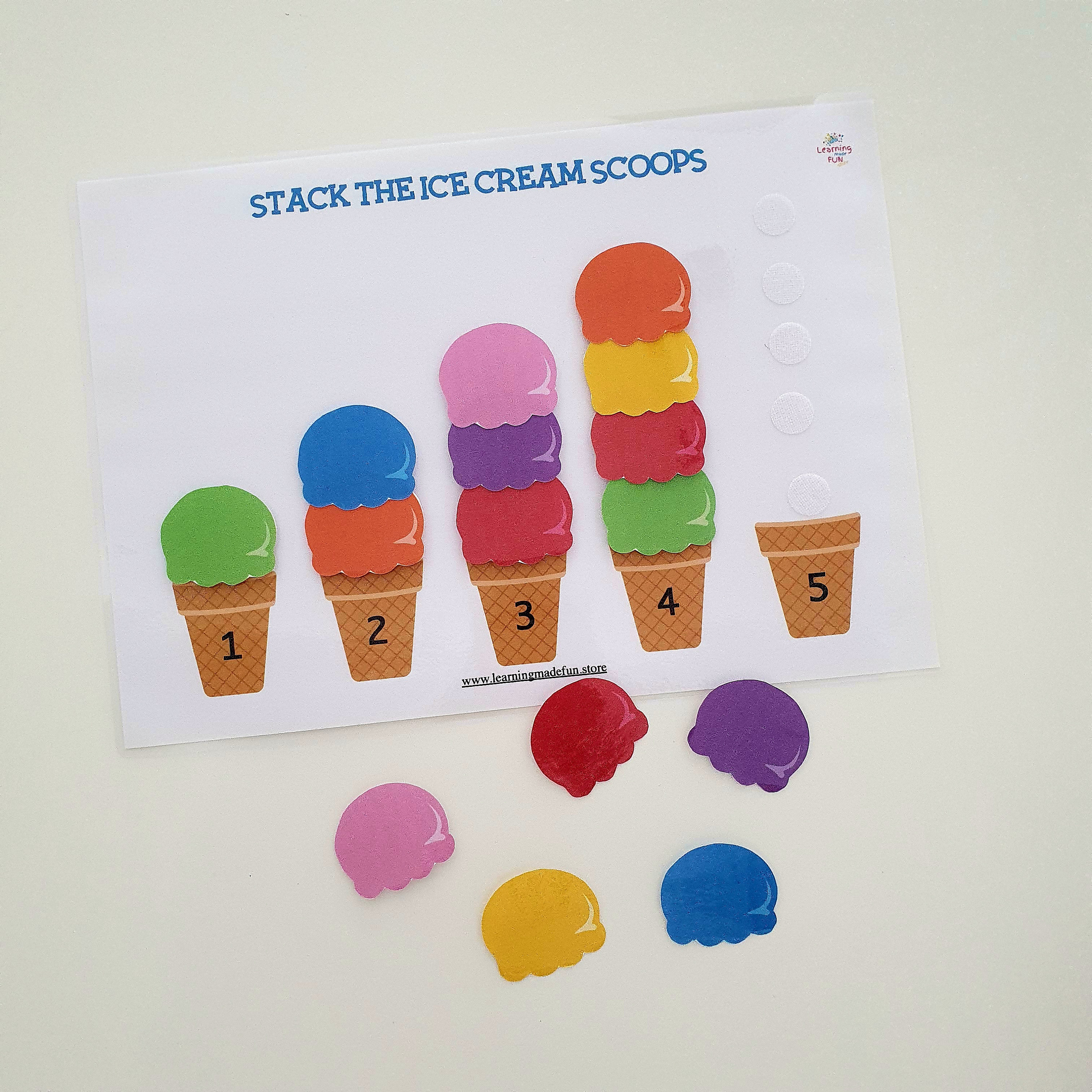 Ice Cream Counting Activity Counting Activities for Toddlers - Etsy