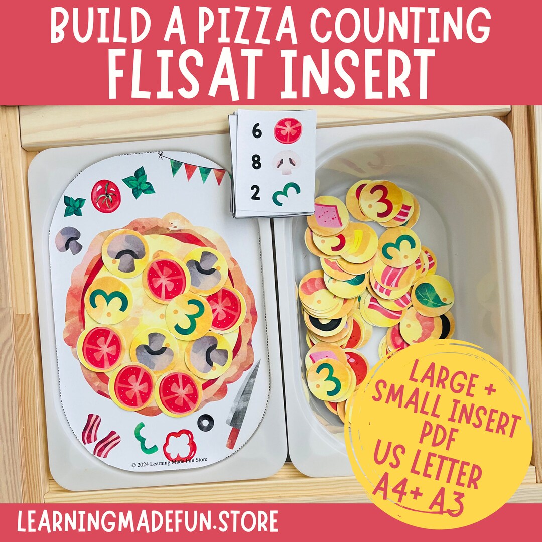 Build a Pizza Counting, Printable Flisat Insert, Trofast Insert ...