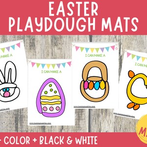 Easter Play Dough Mats Printable Play Doh Learning Toddler | Etsy
