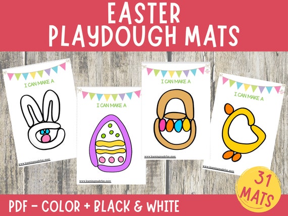 Easter Play Dough Mats Printable Play Doh Learning Toddler | Etsy