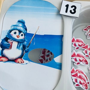 Penguin Fishing Counting to 20, Printable Flisat Insert, Trofast Insert ...