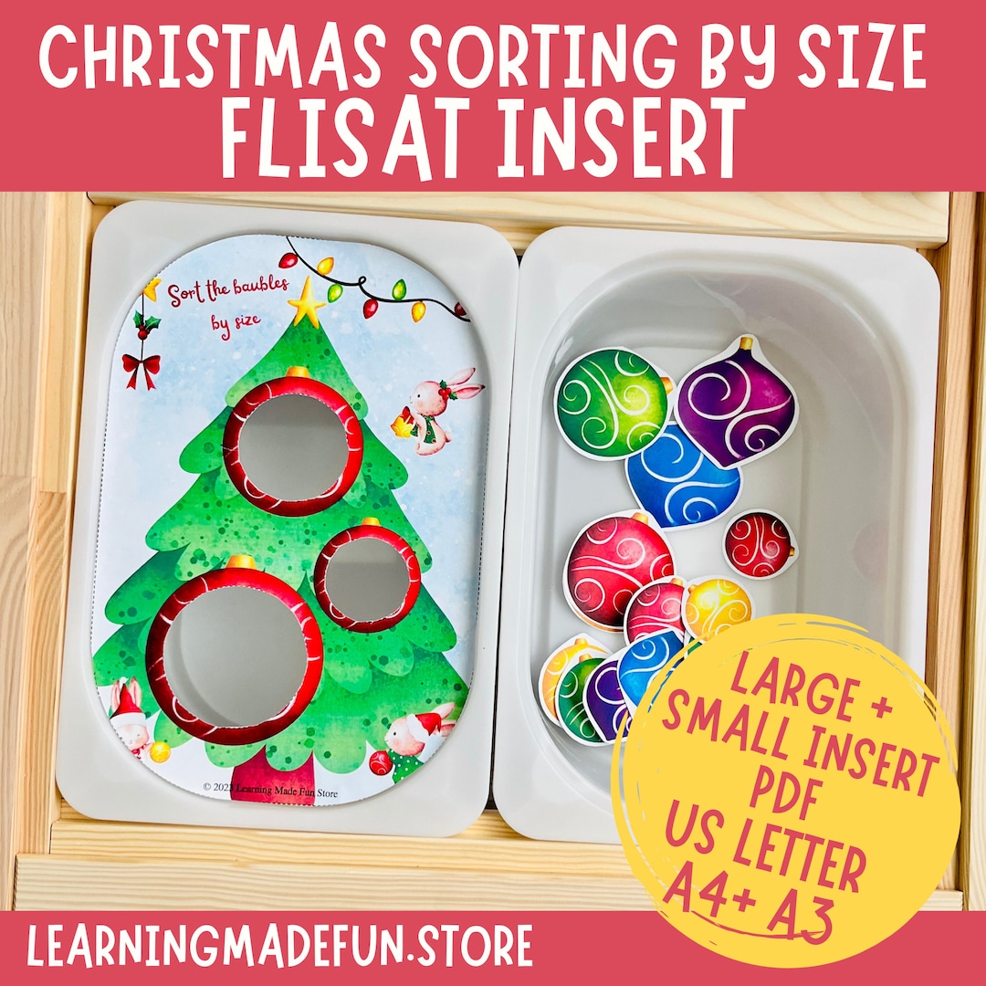 Christmas Sort by Size, Flisat Insert, Trofast Insert, Flisat Printable ...