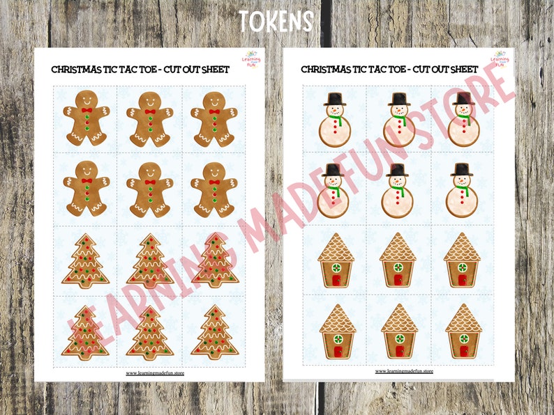 Christmas Tic Tac Toe Printable Game Printable Christmas - Etsy