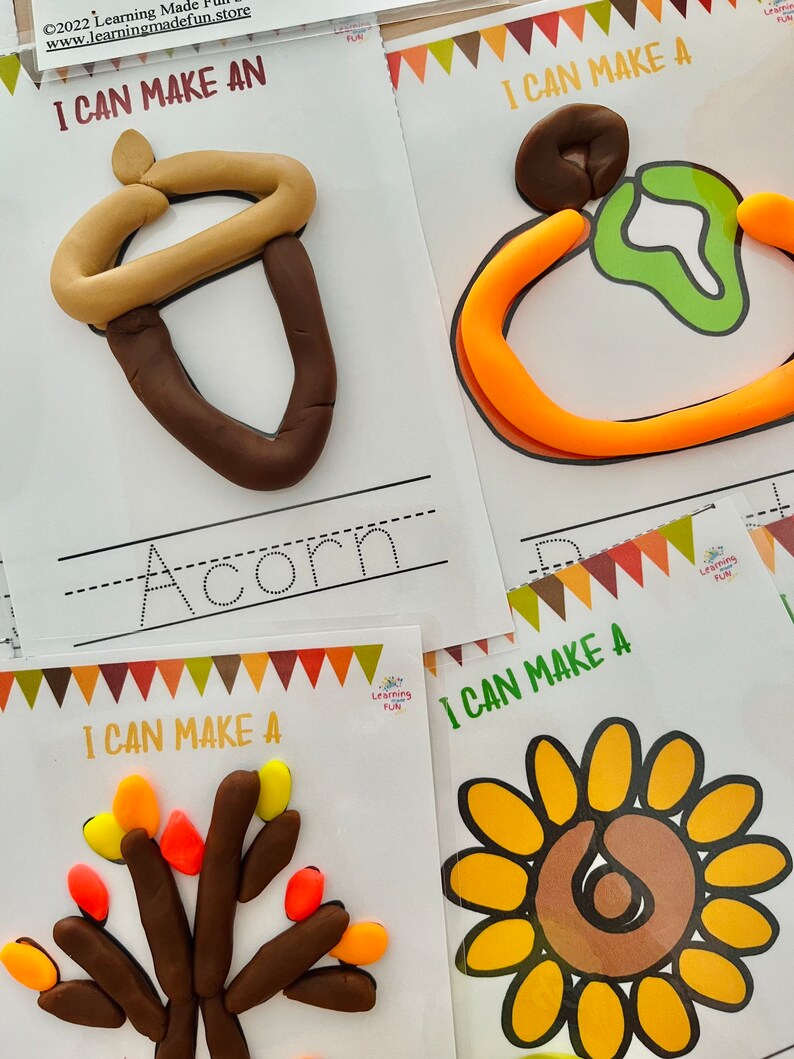 Fall Play Dough Mats Preschool Printables Play Doh Mats - Etsy